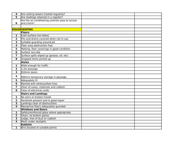 62809773 h-s-checklist | PDF