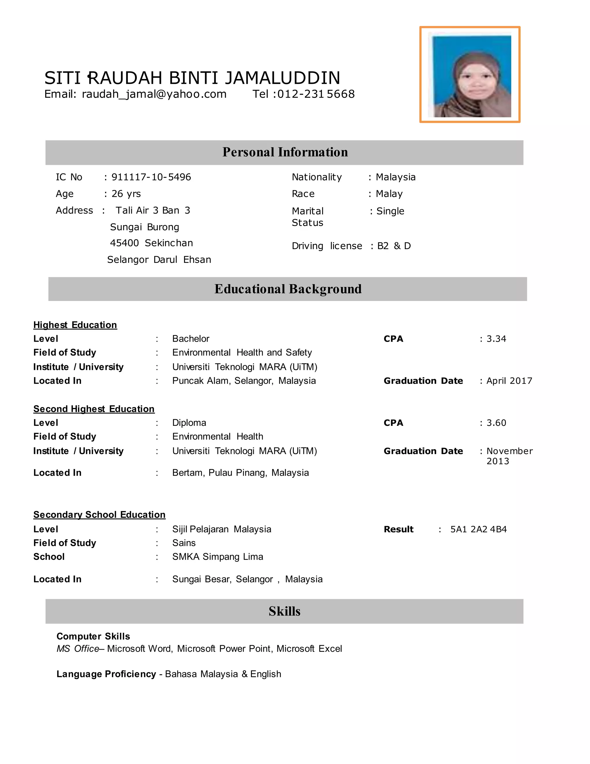 RESUME SRAUDAH | DOCX