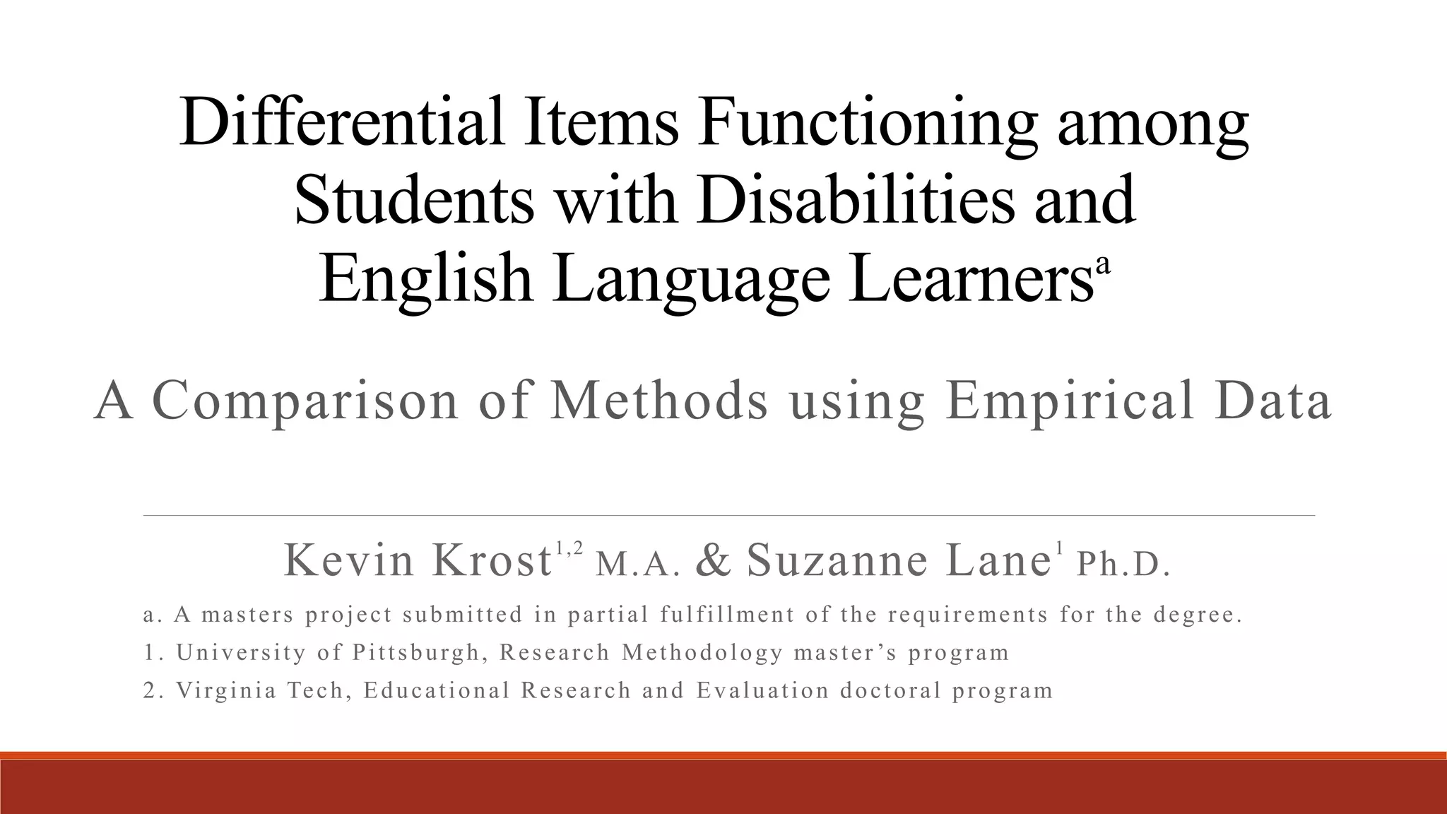 Differential Item Functioning among Students with Disabilities and ...