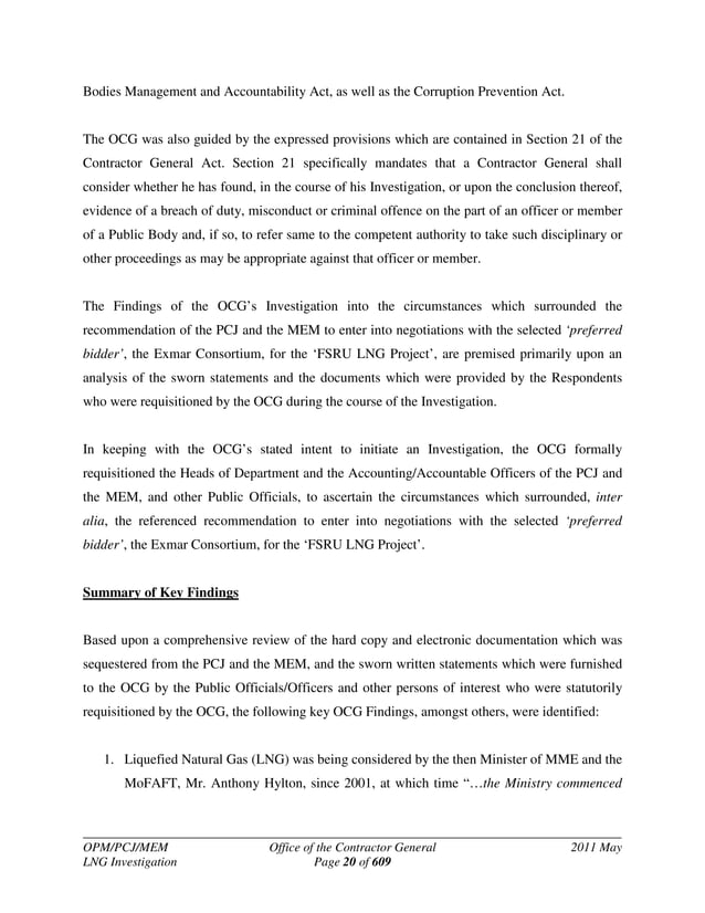 628 ocg lng special investigation report part 1 | PDF