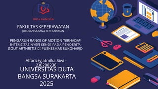 Hasil penelitian dan pembahpengaruh latihan ROM terhadap intensitas ...