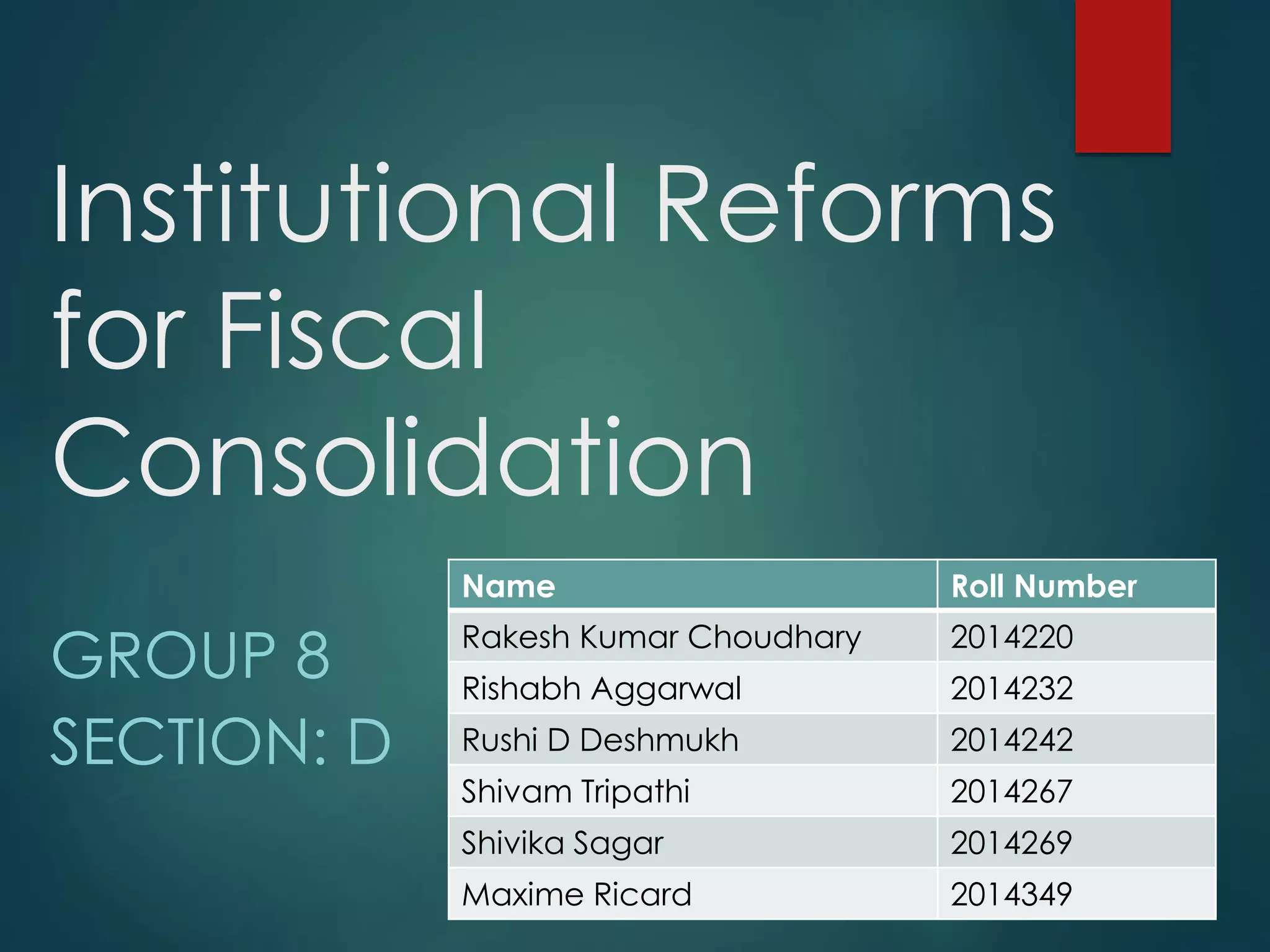 Case Presentation_Fiscal Consolidation_EEB_Group 8_D | PPTX