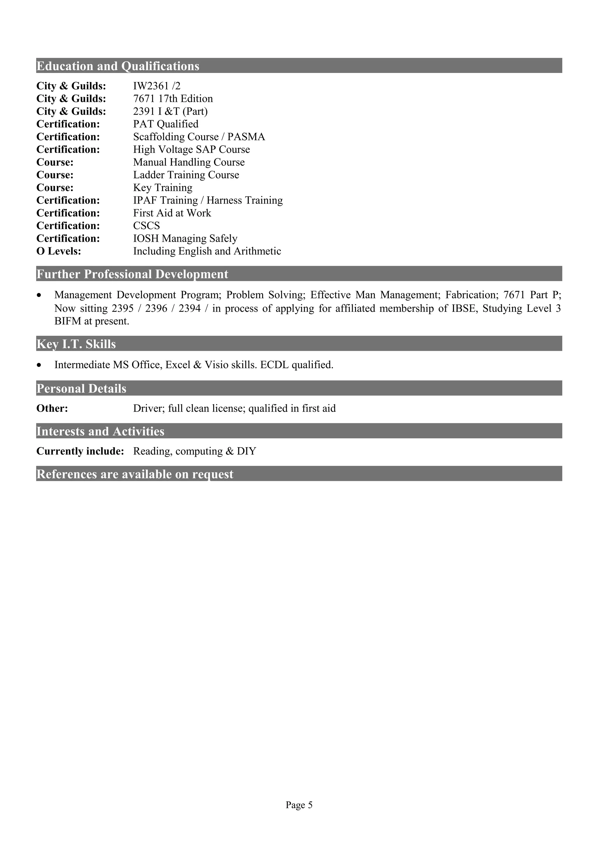 David McDonald CV 20-04-2016 | DOC