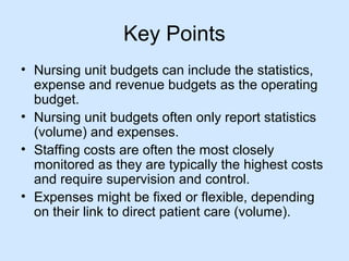 Nursing Unit Budget Reports | PPT