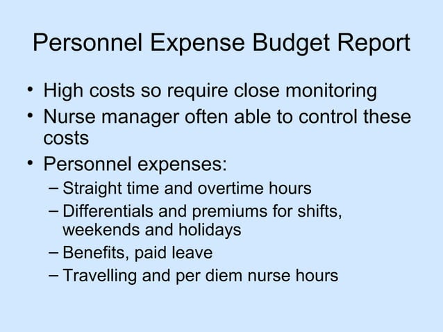Nursing Unit Budget Reports | PPT