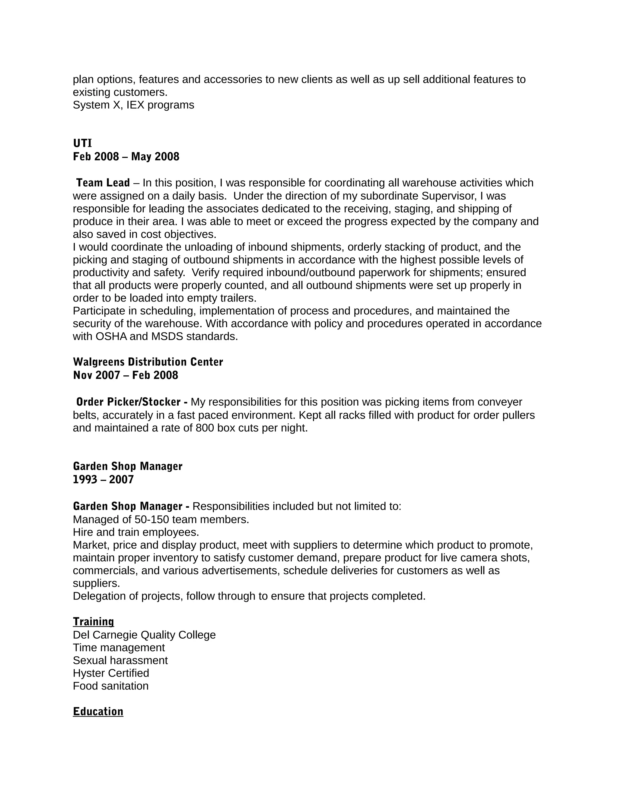 jesse resume081 | DOC | Logistics | Business