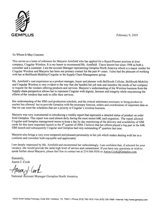 Recommendation Letter Aaron Cook | PDF