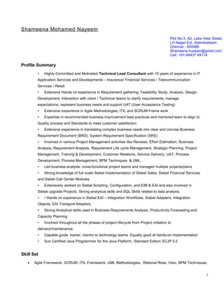 Resume_Shameena_Technical Lead_10Yrs | DOC | Computer Software and Applications | Computing