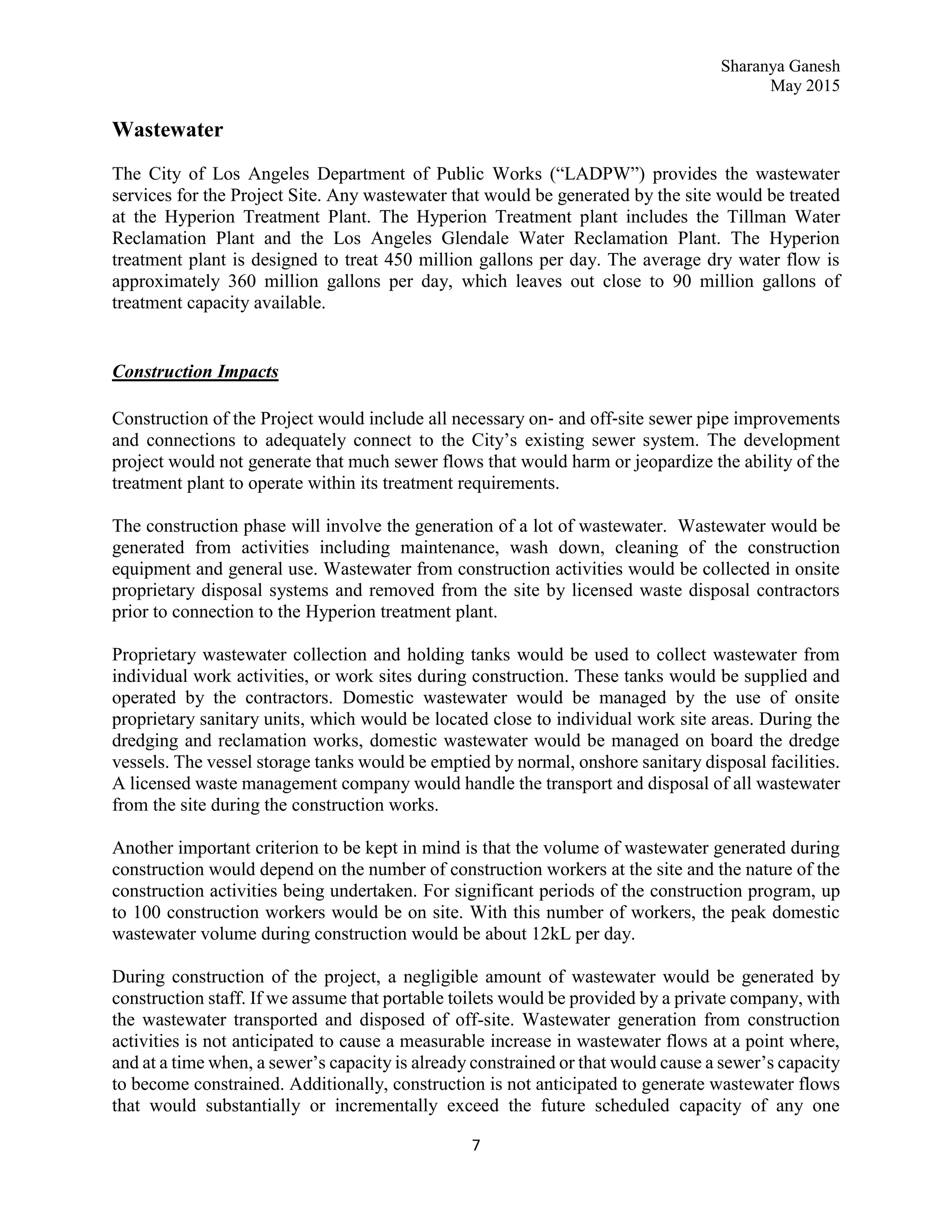 Writing Sample - Draft EIR | PDF