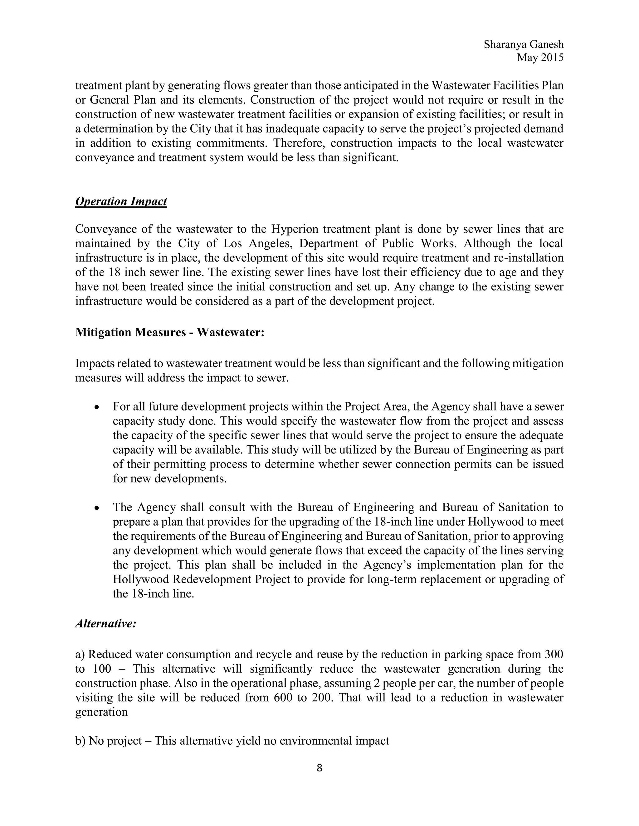 Writing Sample - Draft EIR | PDF