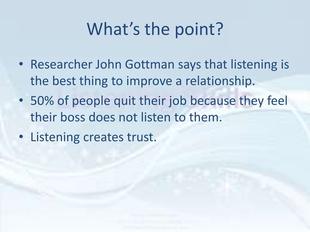 02 Listening to Understand | PPTX | Family and Relationships