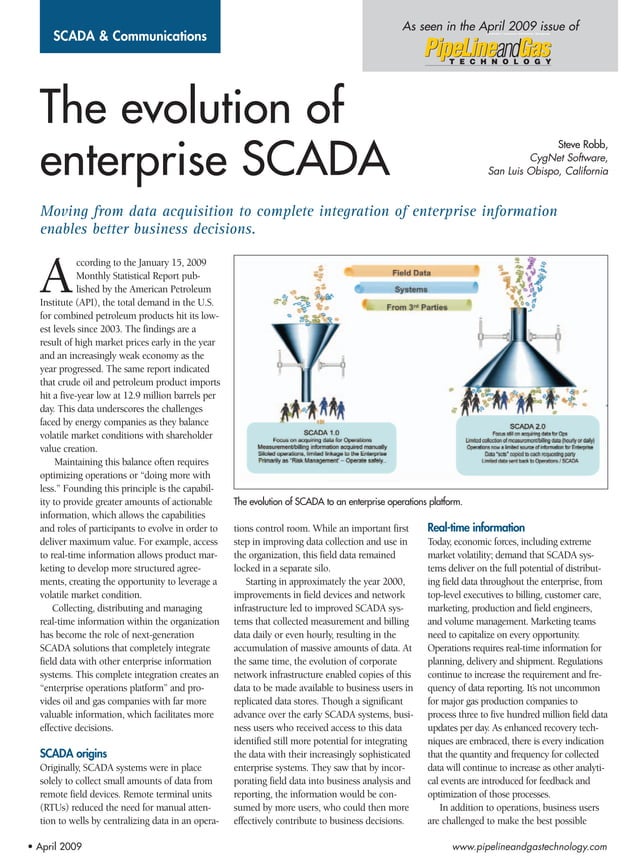 Pipeline and Gas Tech April 09 - SCADA Evolution | PDF | Computer Networking | Computing