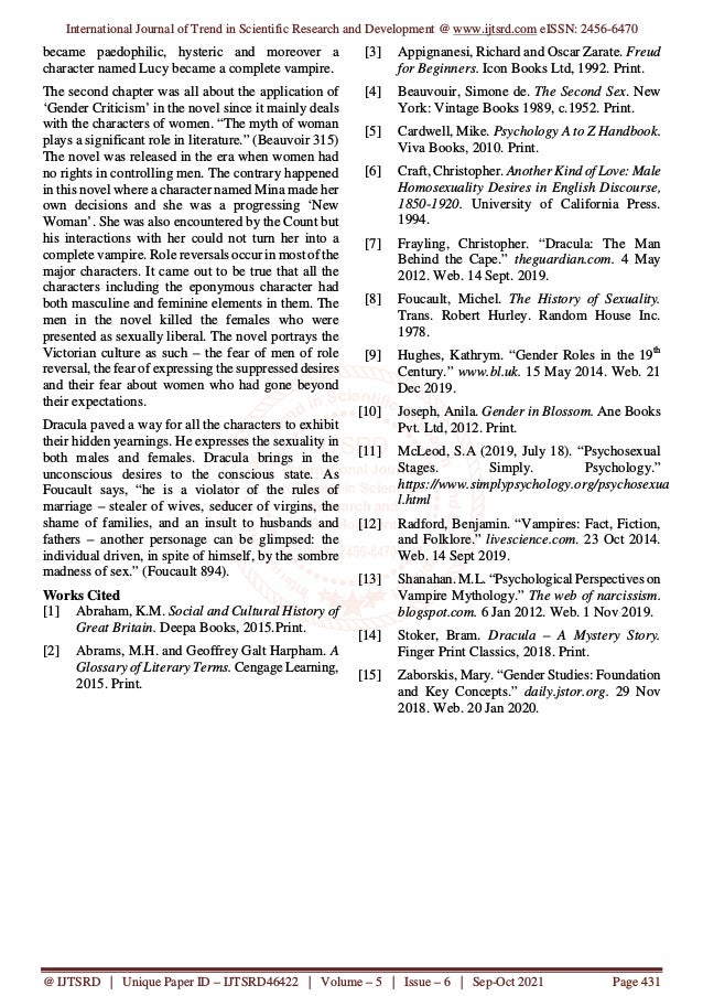 An Interpretation of Stoker's Dracula on the Basis of Psychoanalysis and Gender Criticism | PDF