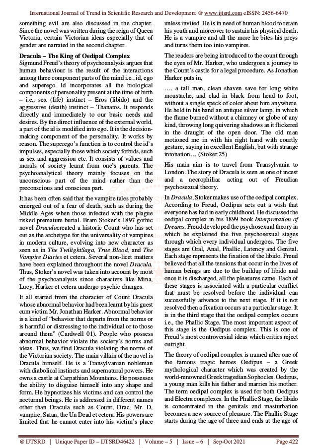 An Interpretation of Stoker's Dracula on the Basis of Psychoanalysis and Gender Criticism | PDF