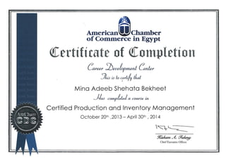CPIM Certificate | PDF