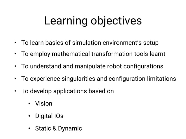 Robot Simulation final | PPTX | Robotics | Technology & Computing