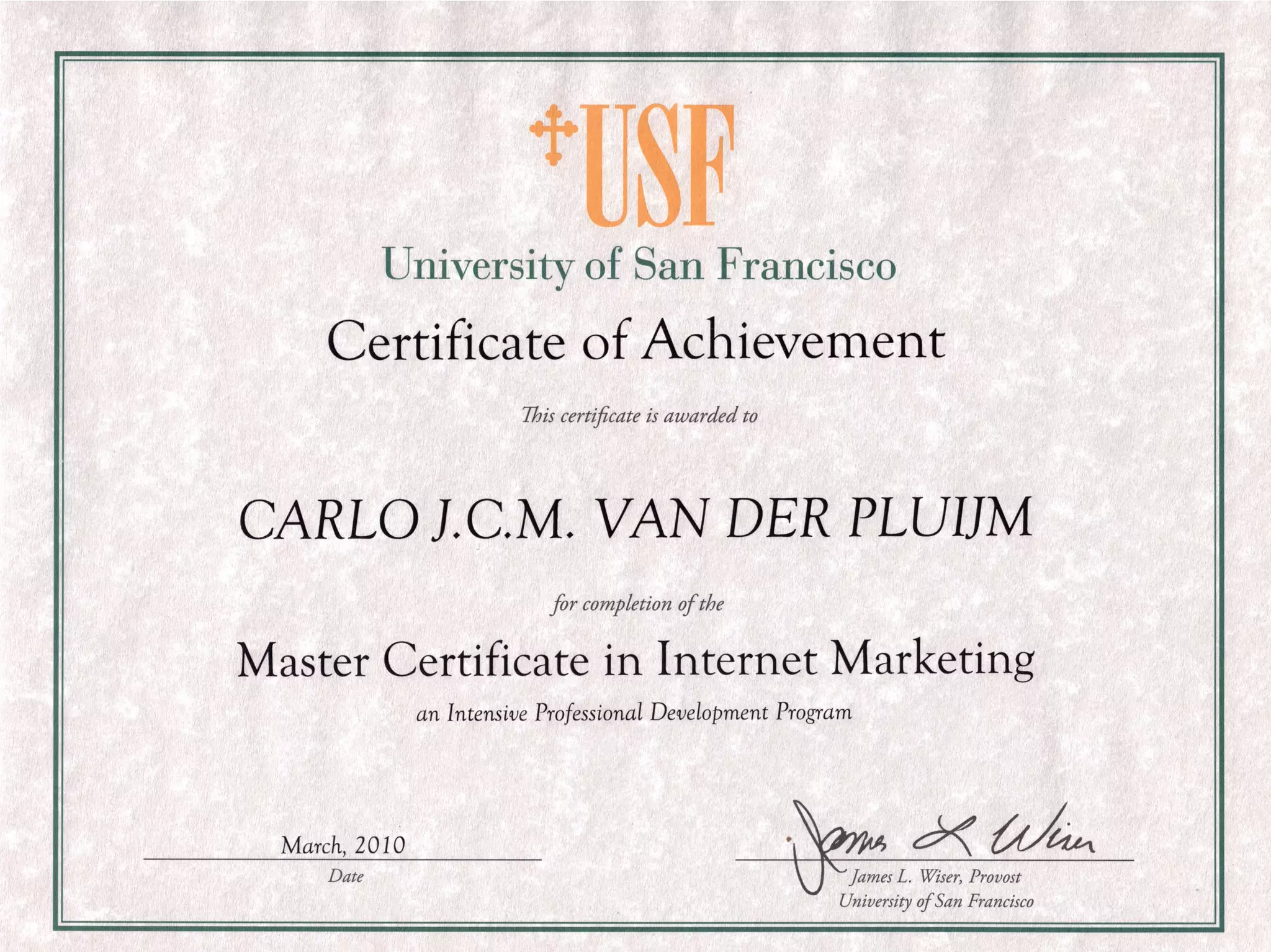 Master-Certificate-Internet-Marketing-USF | PPT