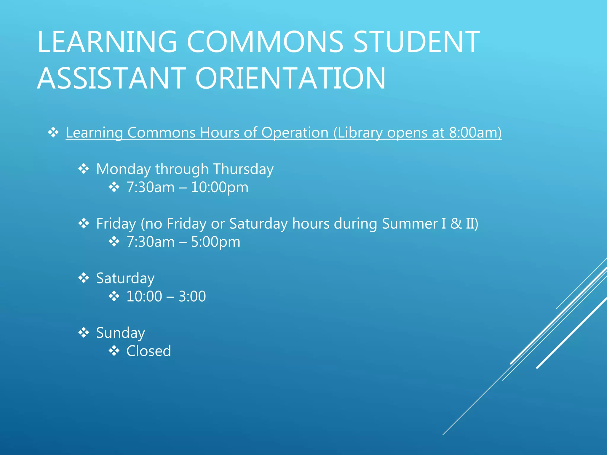 Learning Commons Presentation | PPT