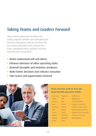 Team and Leadership DNA Brochure 2014 | PDF