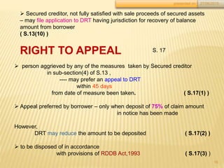 Major Banking Laws Of India - RDDB Act,1993 & SARFAESI Act, 2002 | PPTX