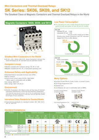 Mini-Contactors and Thermal Overload Relays - SK Series | PDF