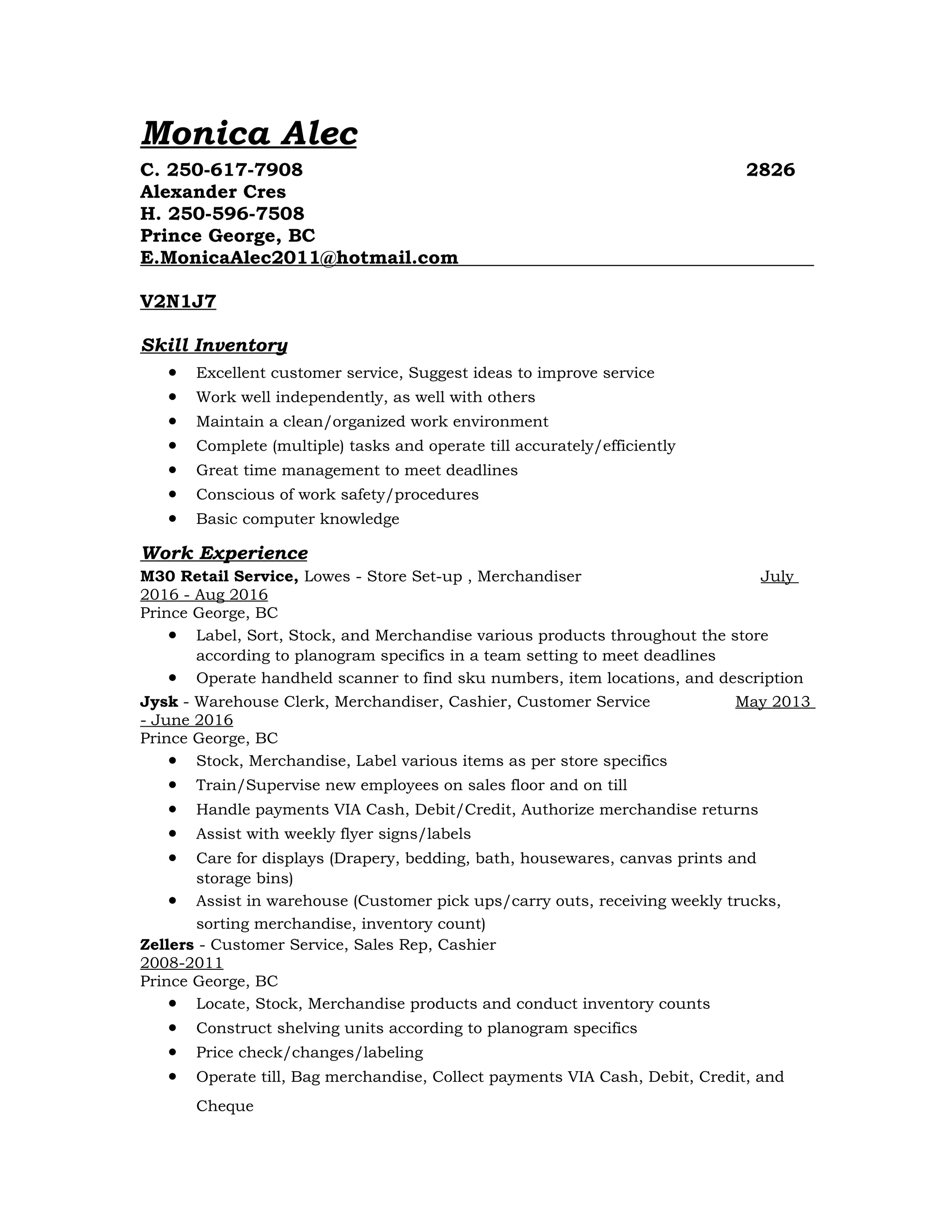 Wordpad Mick resume 2016 (handout) | RTF