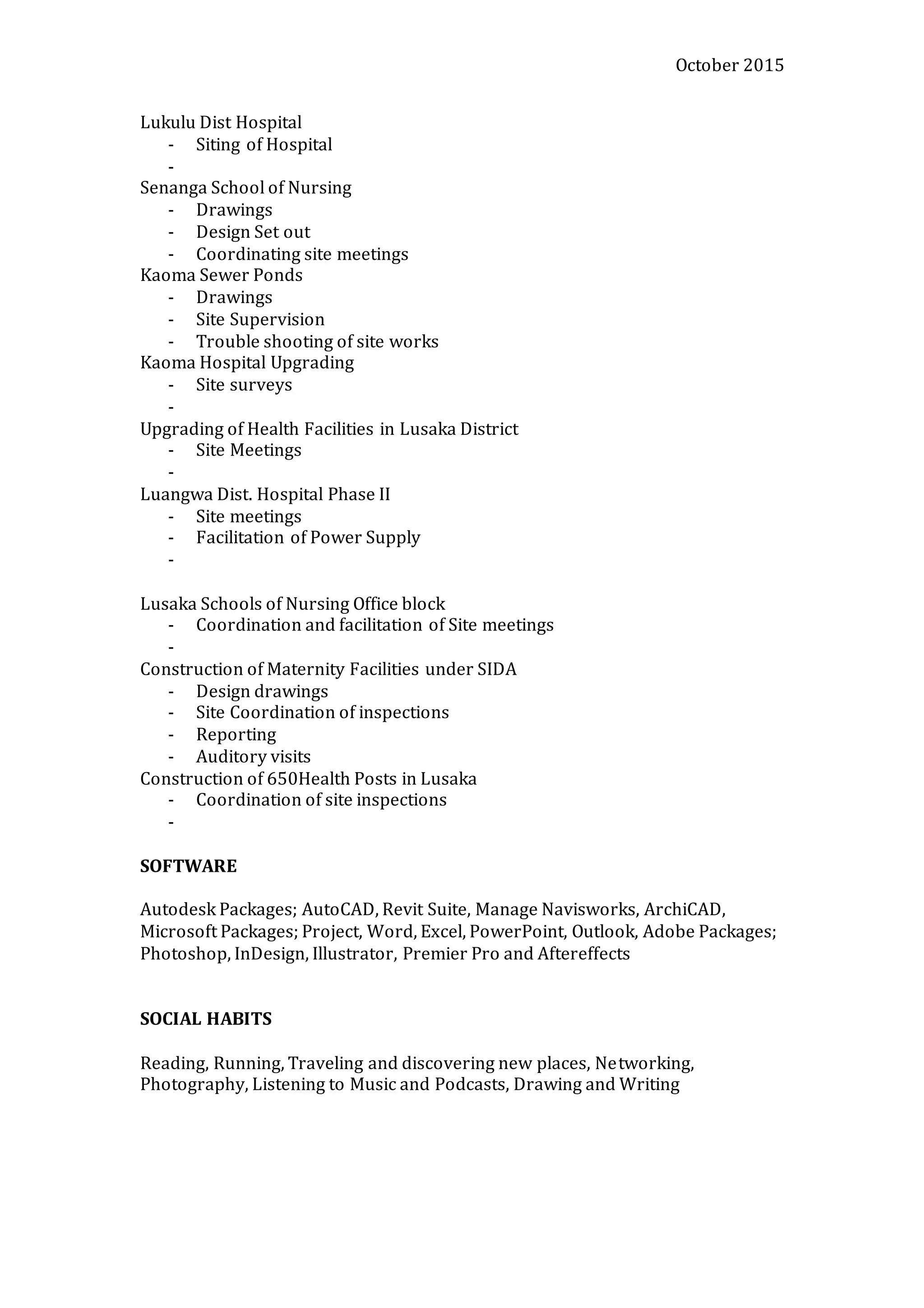 Sungani Phiri Oct 2015 CV | DOCX | Technology & Computing