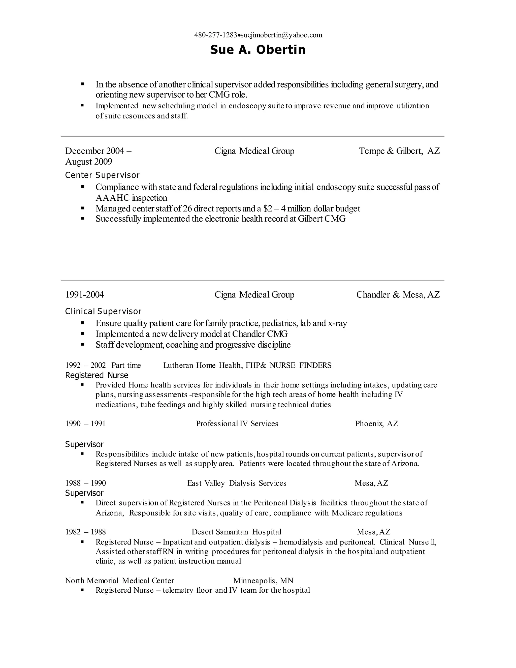 Resume Sue Obertin 2016 | PDF