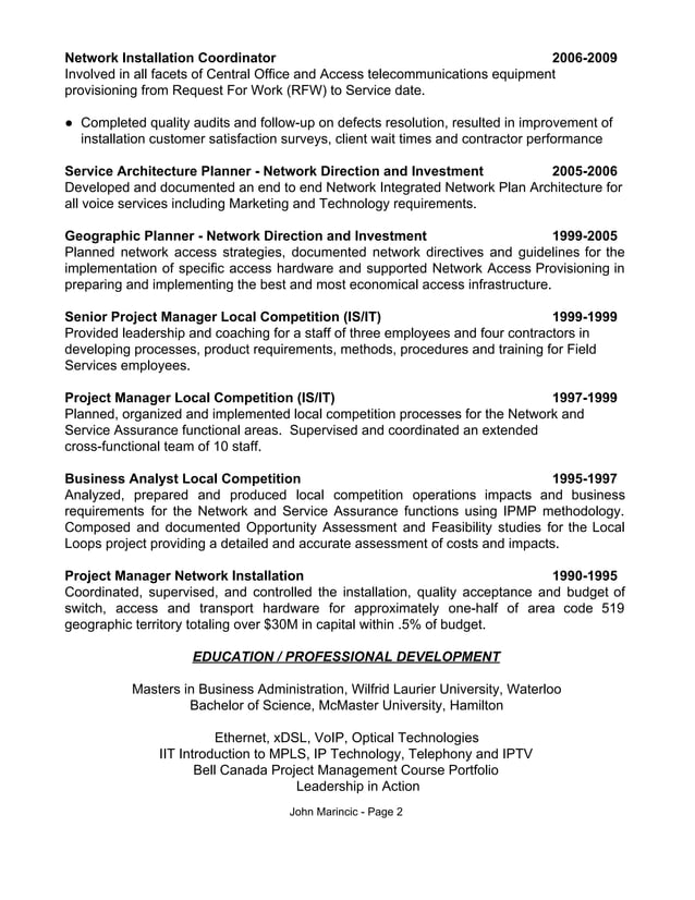 JM_Resume_2016 | PDF | Telecommunications Industry | Industries