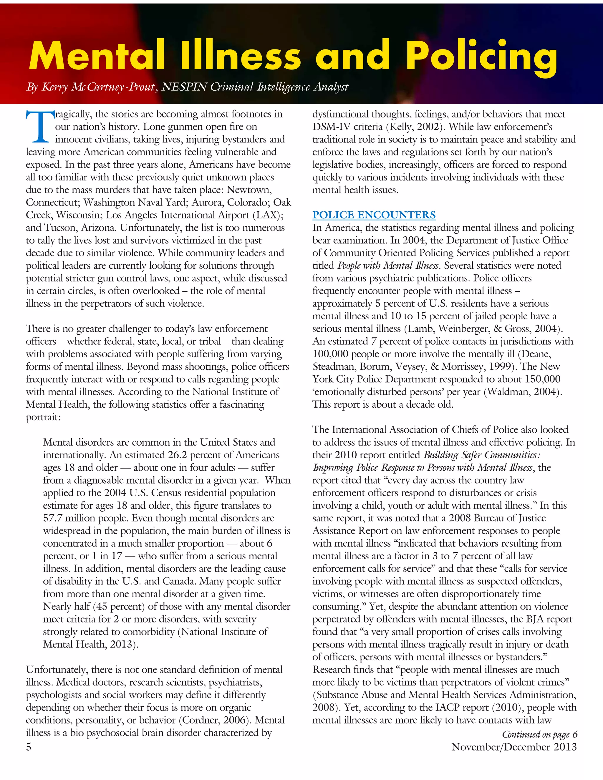 Mental Illness and Policing | PDF