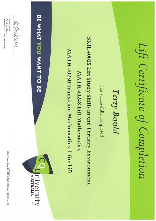 Lift Cert - CQU | PDF