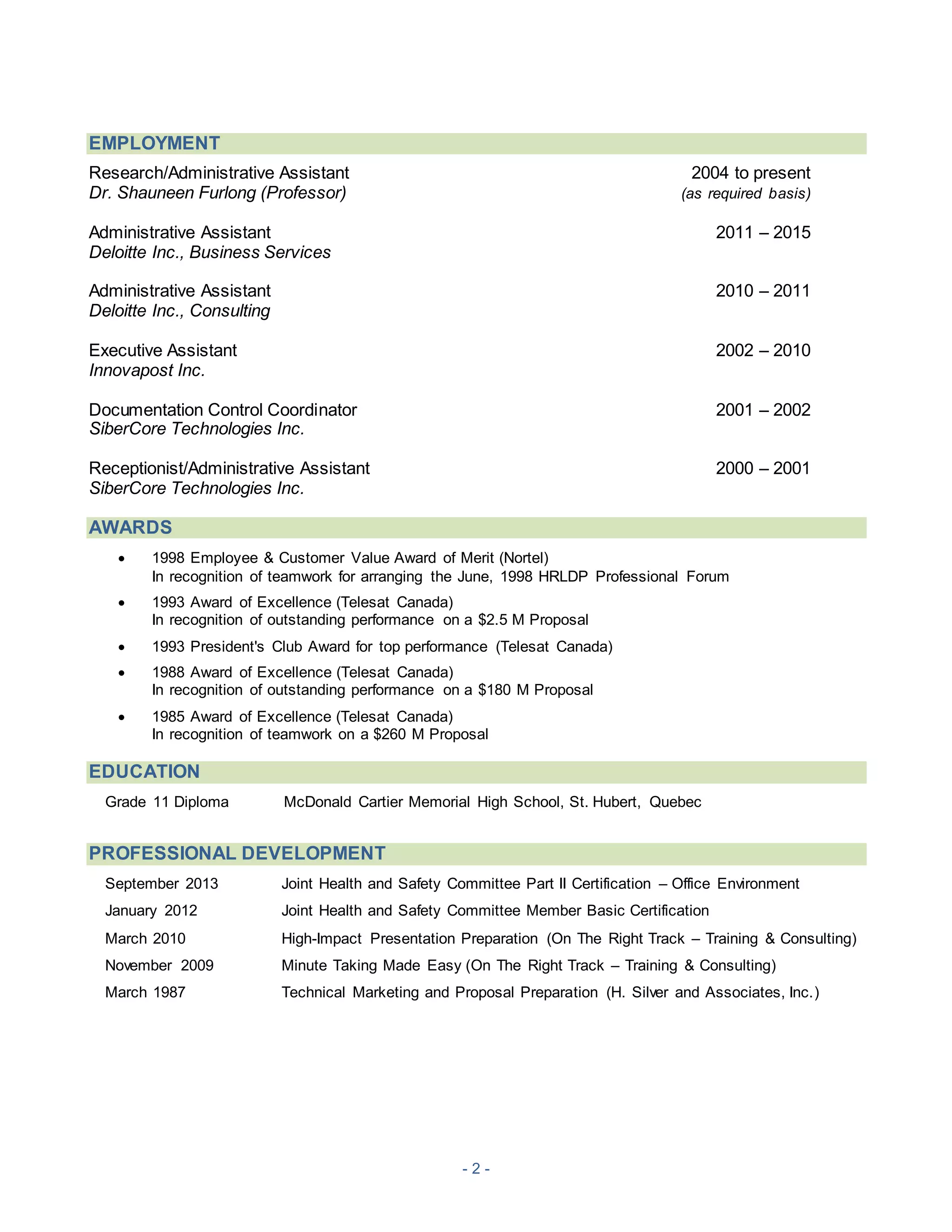 Vicky Misener - Administrative Assistant | DOCX