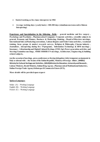 Curriculum Vitae inglese SIMONETTA | PDF