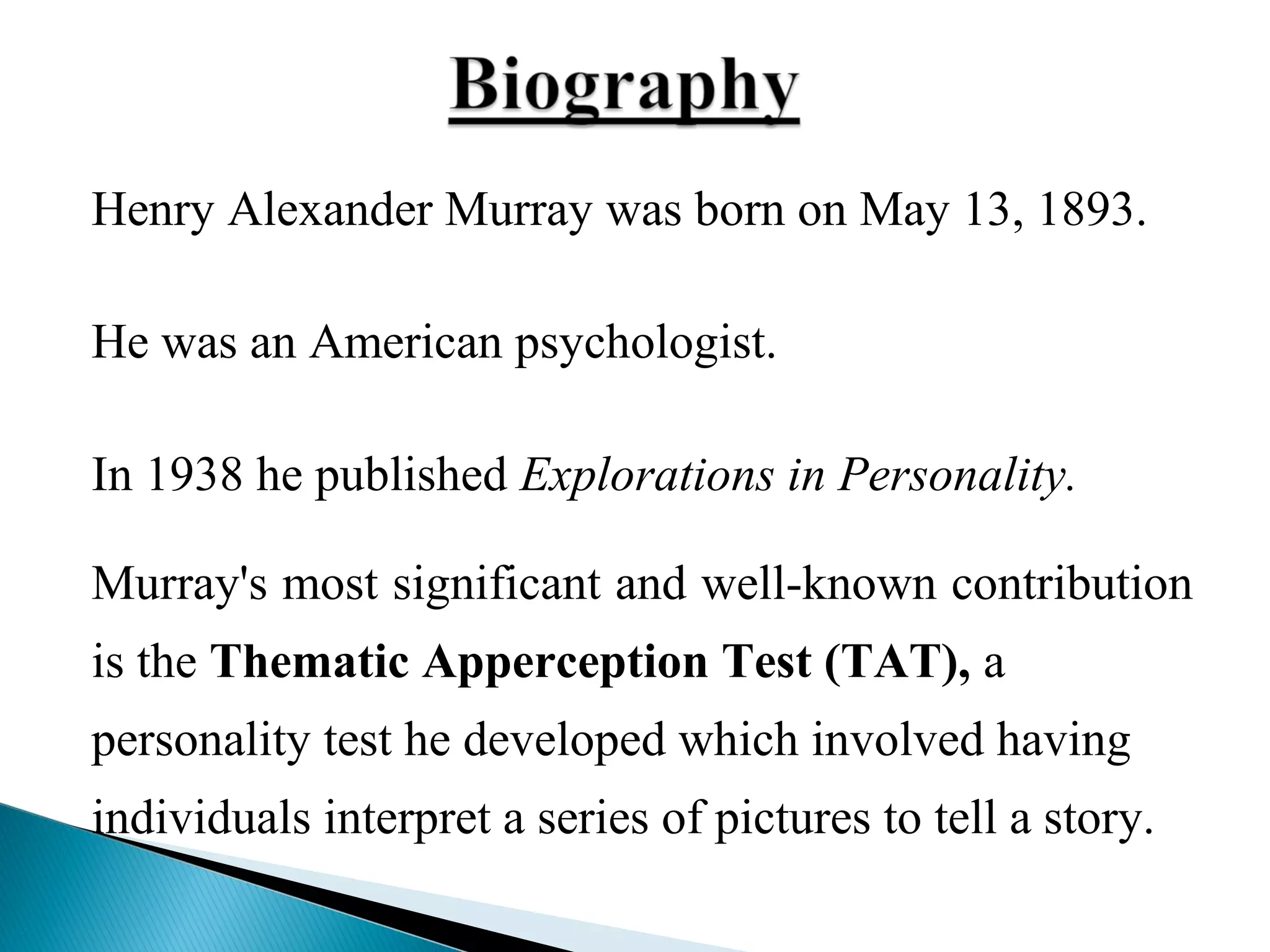 Henry Murray | PPT | Science