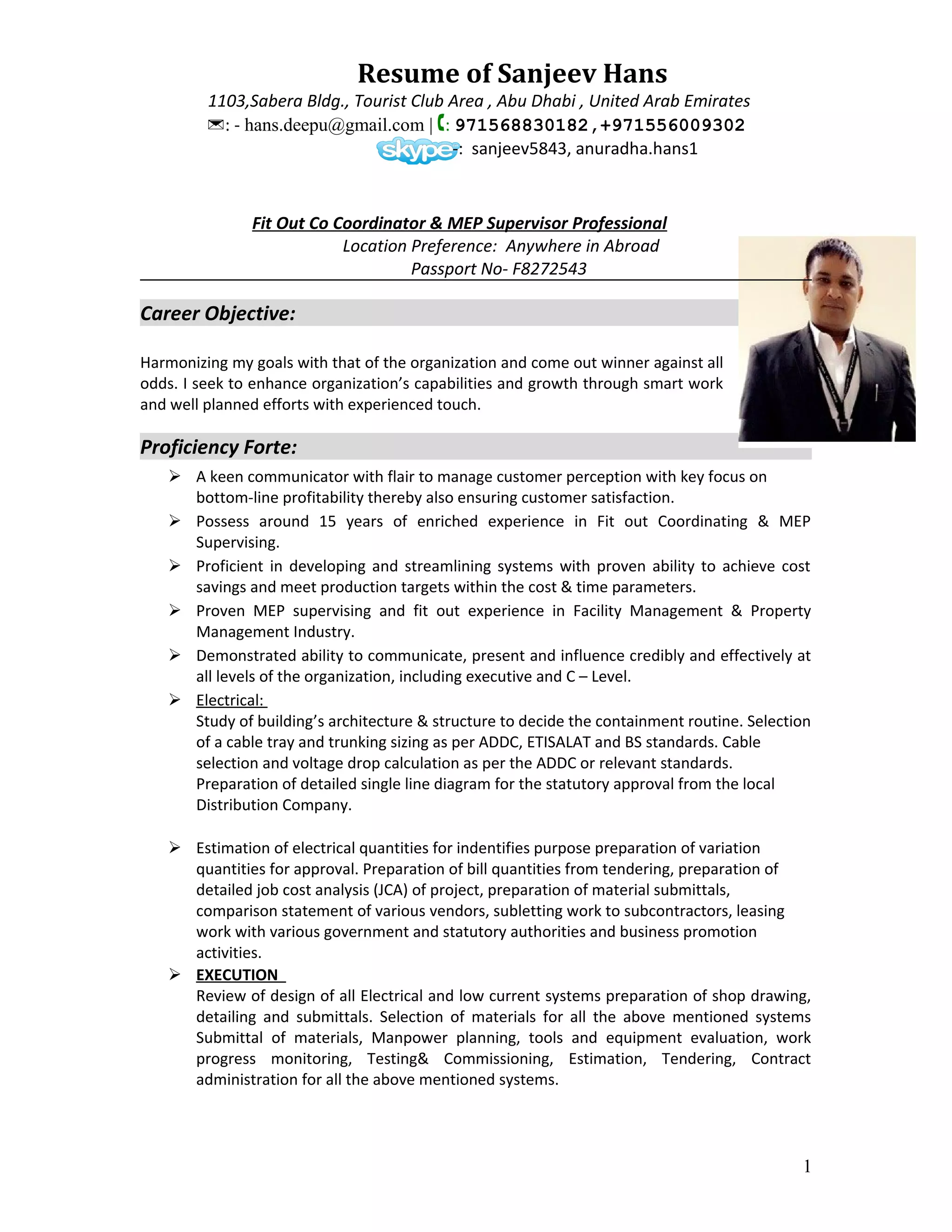 Resume of Sanjeev Hans | PDF