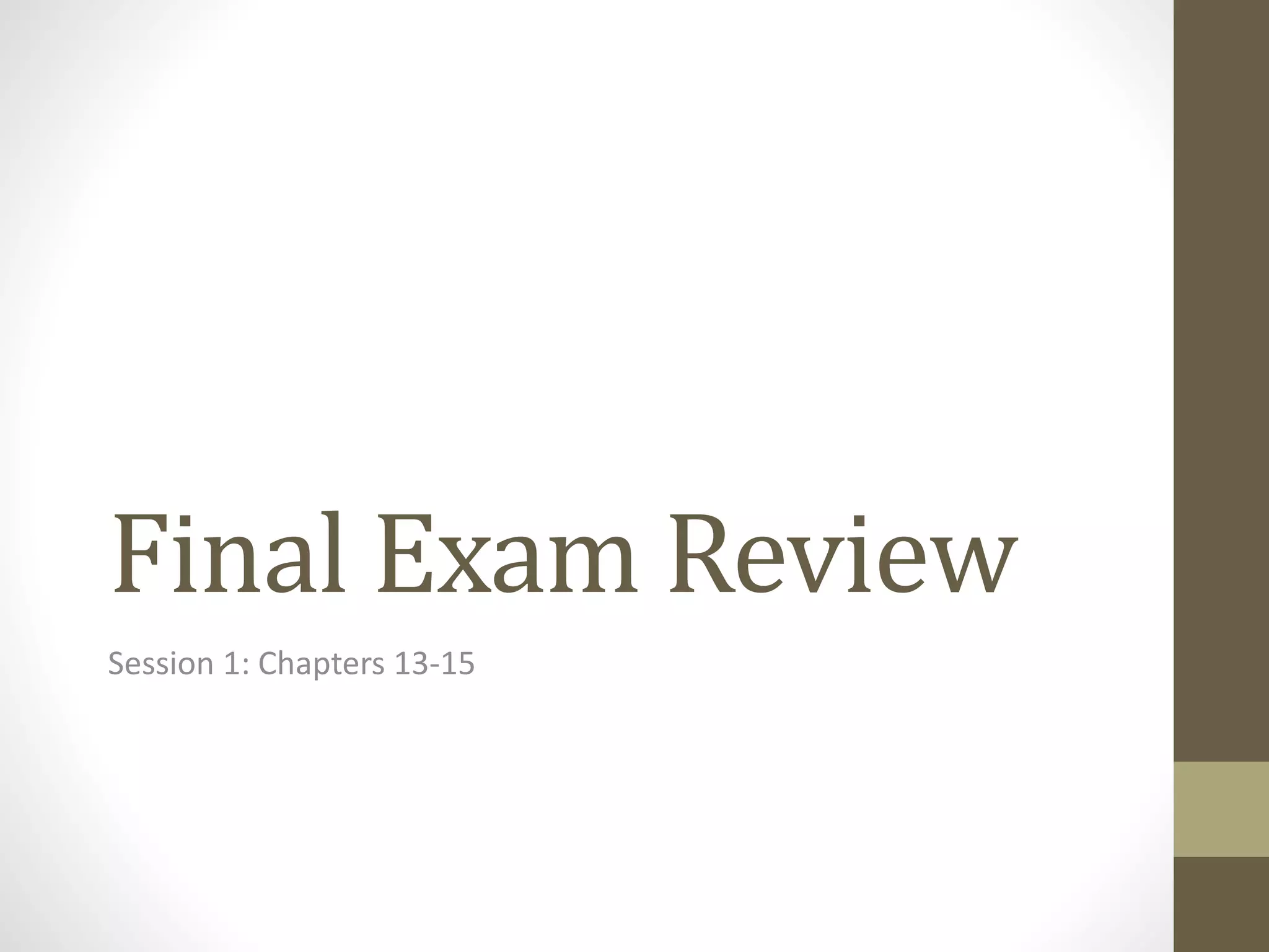 Final Exam Review | PPT