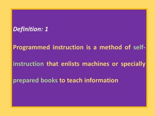 Programmed instruction | PPT