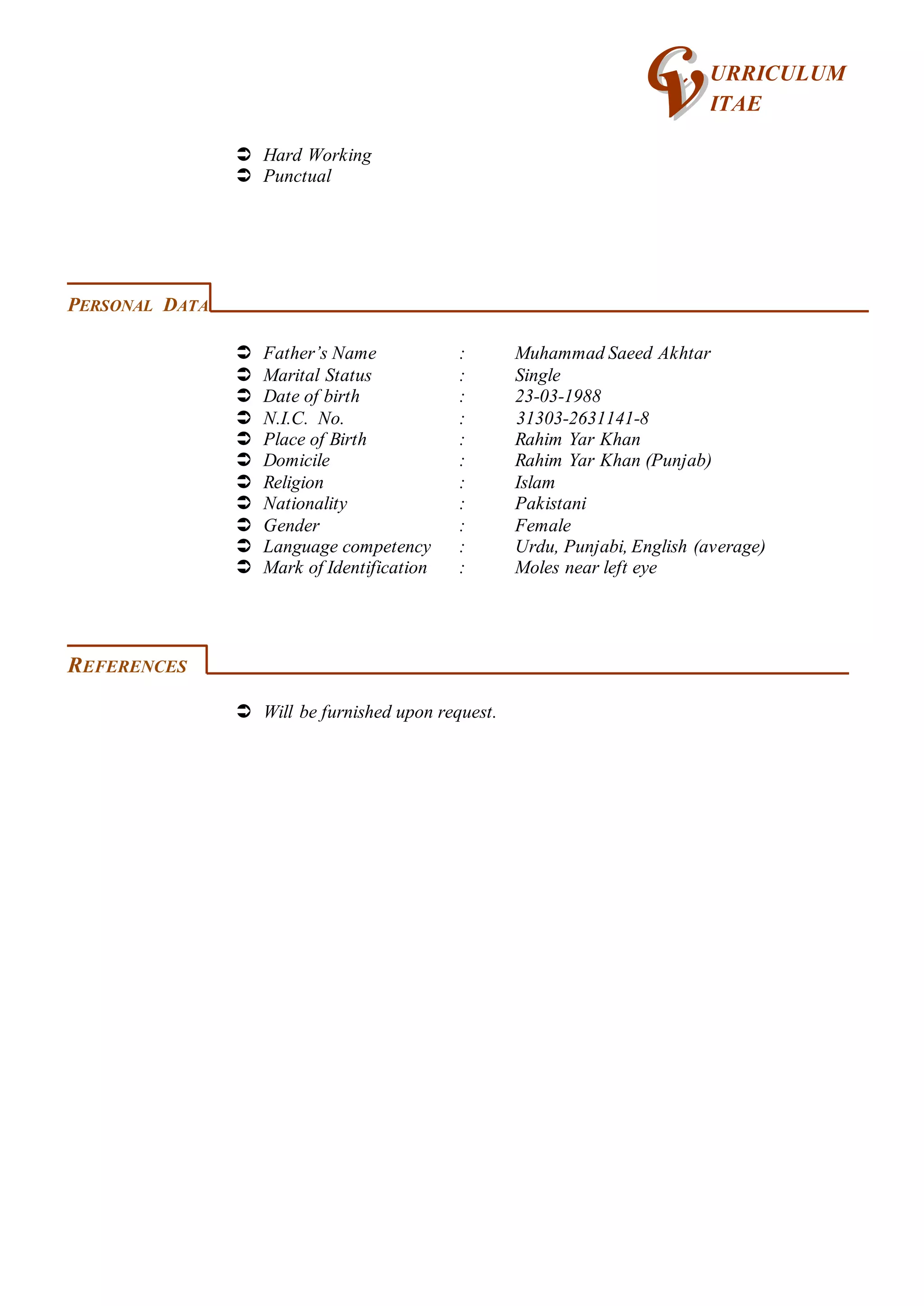 Sahar Saeed CV RYK | DOCX