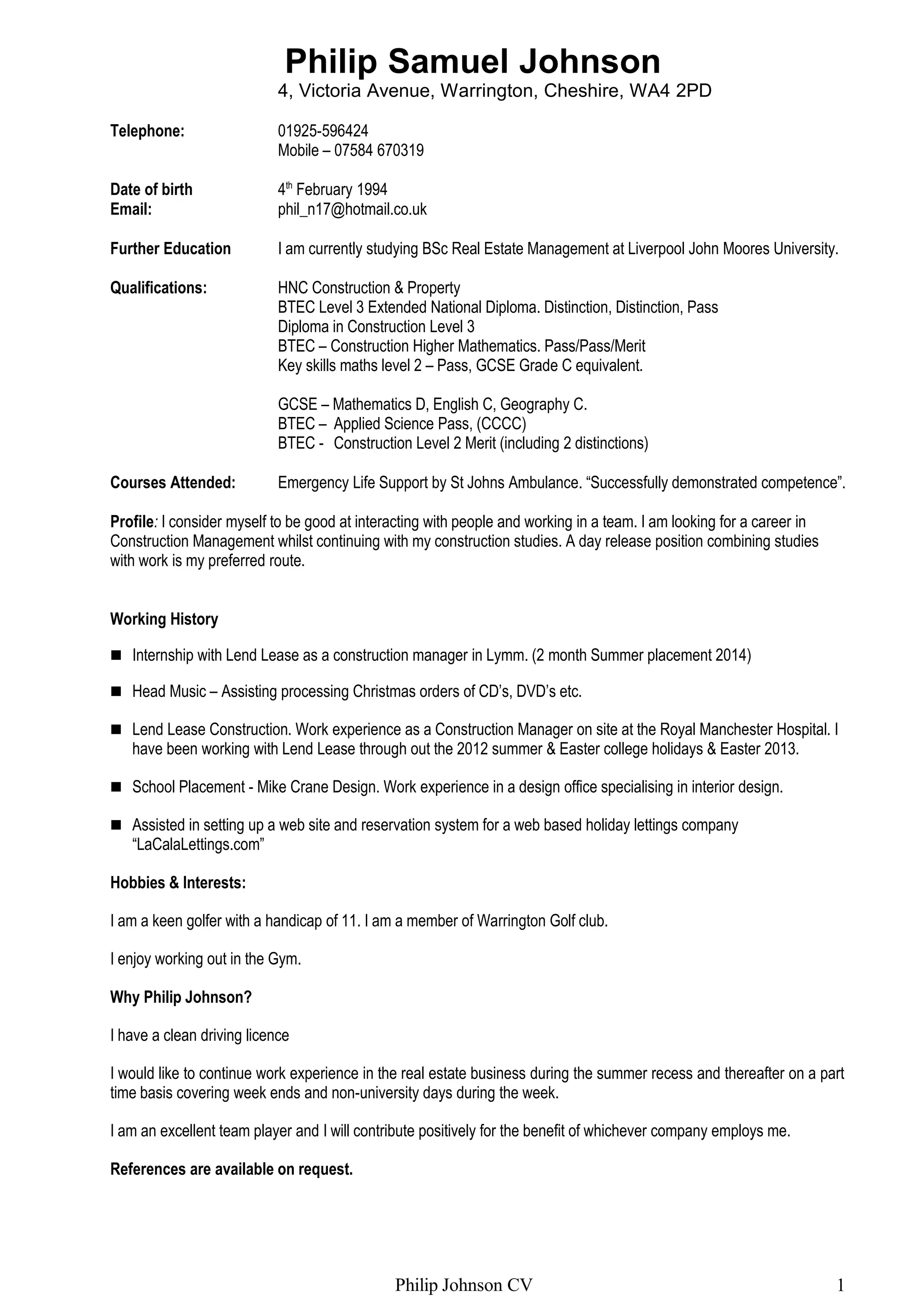 150521 CV Philip Johnson | DOC