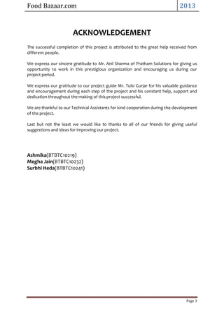 Project Report_Food Bazar_Ver1 | PDF