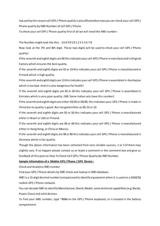 imei details | DOCX | Smartphones | Consumer Electronics
