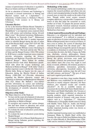 Education of Science during Medieval Bengal A Historical Perspective | PDF