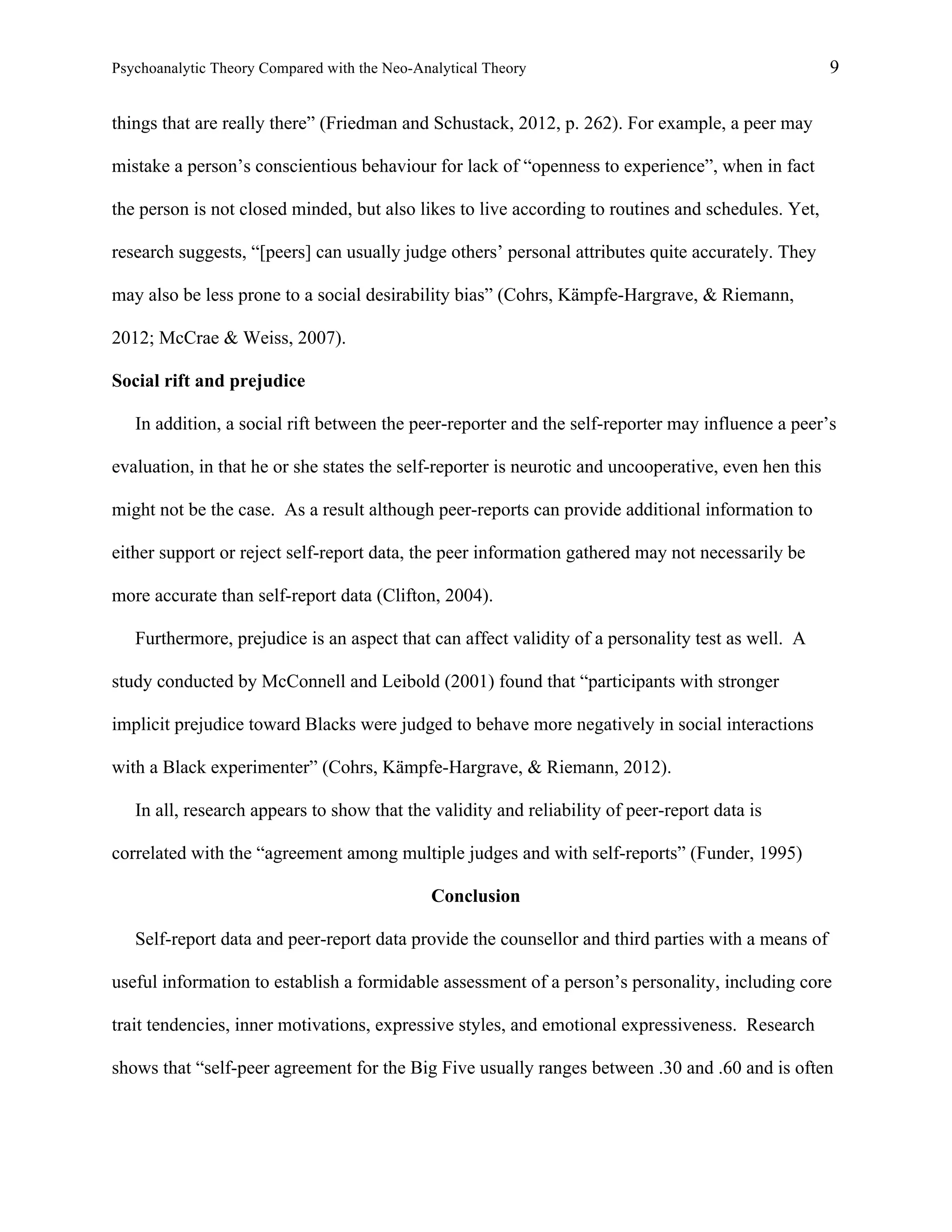 Limitations of self report | PDF
