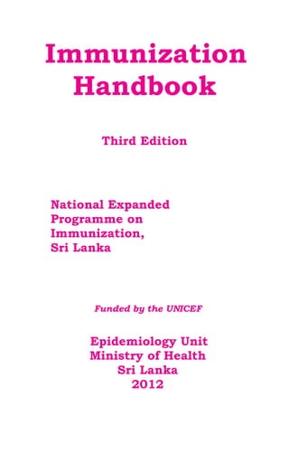 National Immunization Hand Book Third Edition 2012 National Expanded ...