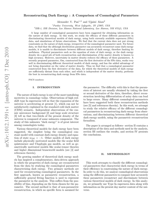 Reconstructing Dark Energy | PDF