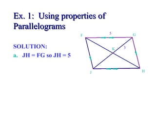 Properties of Parallelograms -(EXLPLORE) | PPT