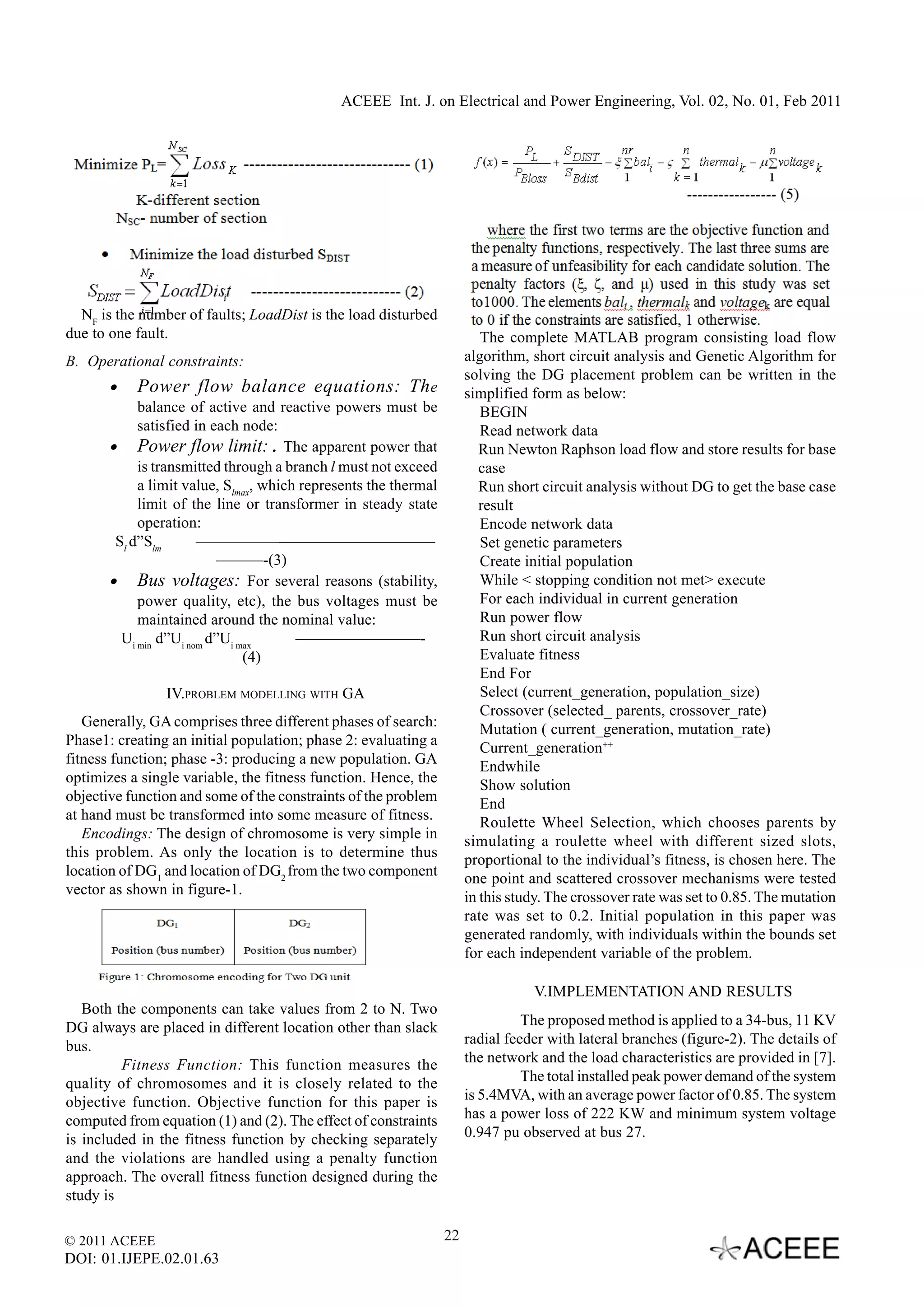 Genetic Algorithm Based Optimal Placement Of Distributed Generation