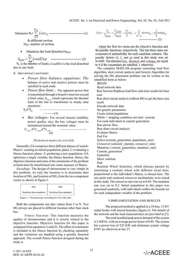 Genetic Algorithm Based Optimal Placement Of Distributed Generation