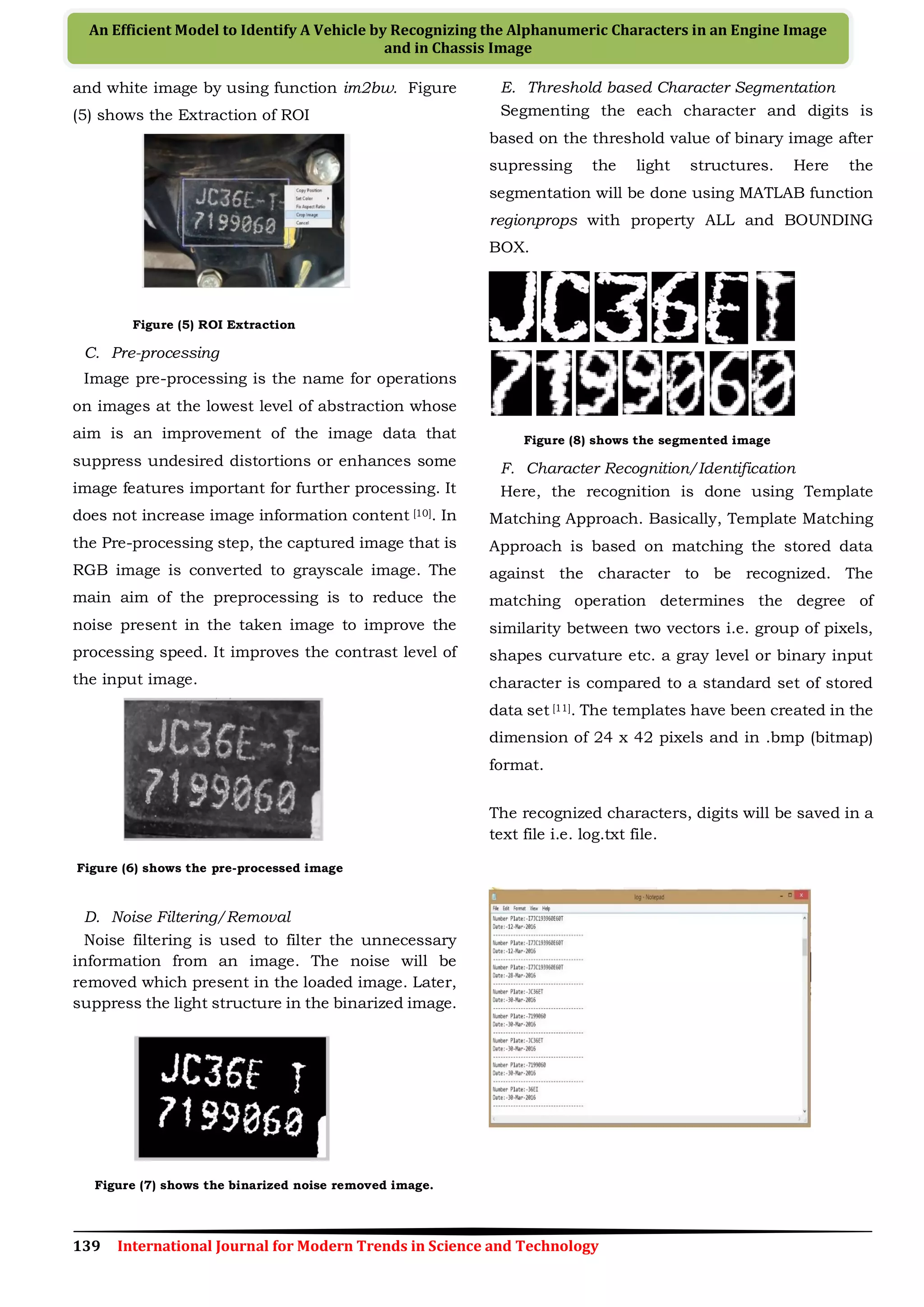 An Efficient Model to Identify A Vehicle by Recognizing the Alphanumeric Characters in an Engine ...