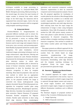 An Efficient Model to Identify A Vehicle by Recognizing the Alphanumeric Characters in an Engine ...